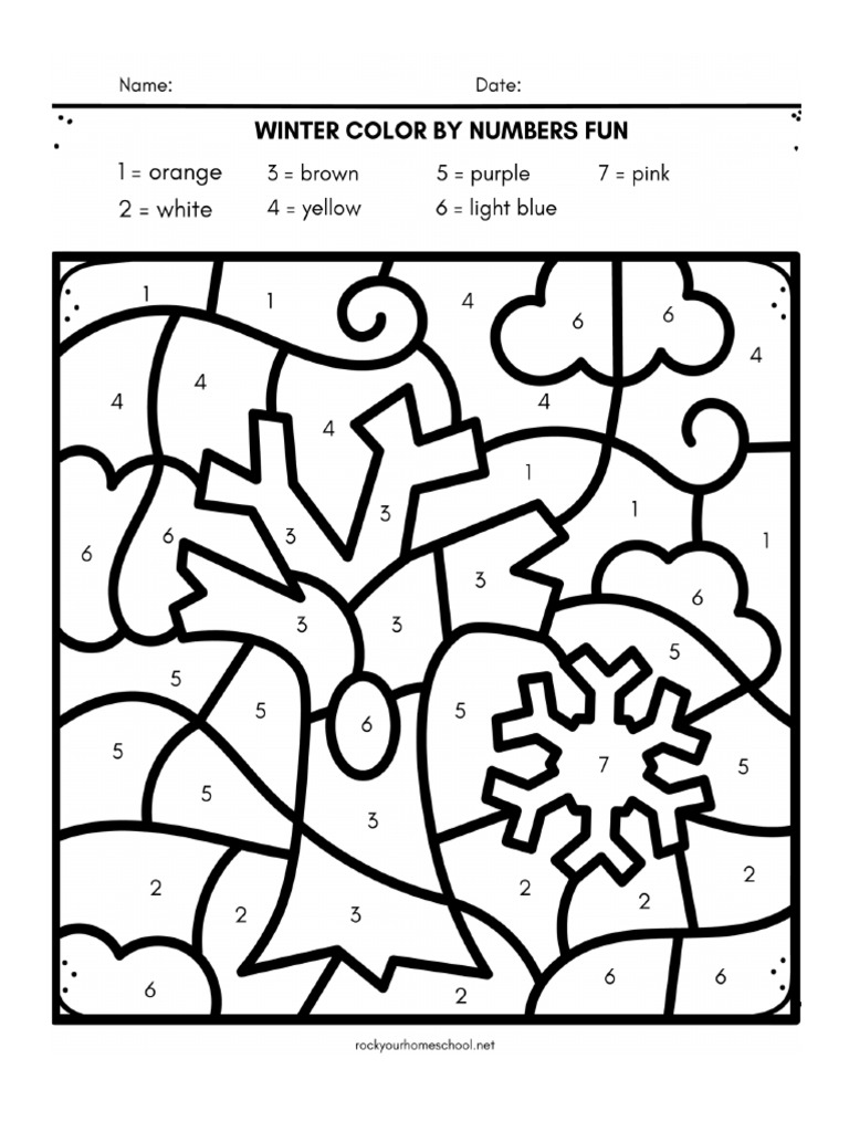 Winter Color by Number Activities Pack | PDF