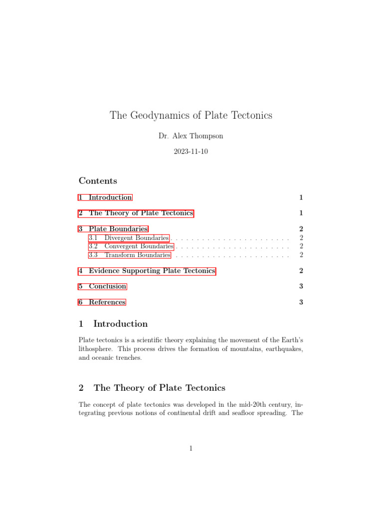 The Geodynamics of Plate Tectonics | PDF | Plate Tectonics | Geophysics