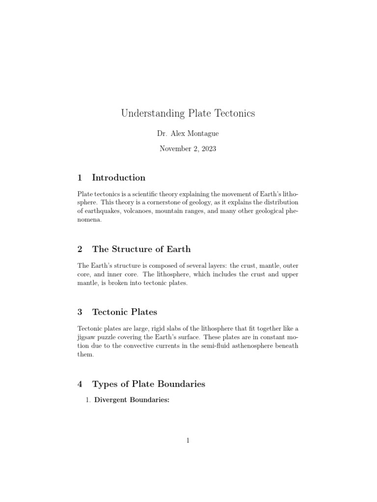 Understanding Plate Tectonics | PDF