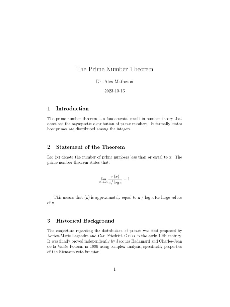 The Prime Number Theorem | PDF