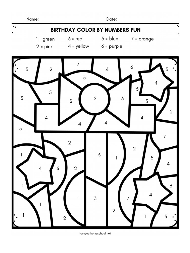 Birthday Color by Number Activities Pack | PDF