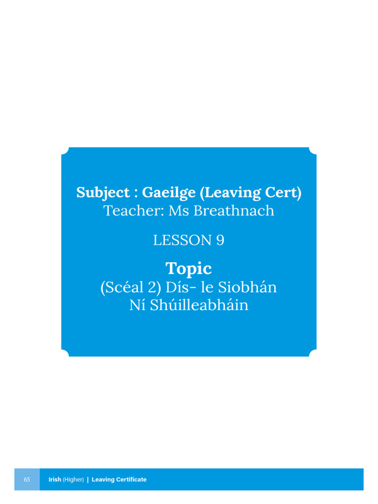 Dís: Leaving Cert Predictions 2025 | PDF