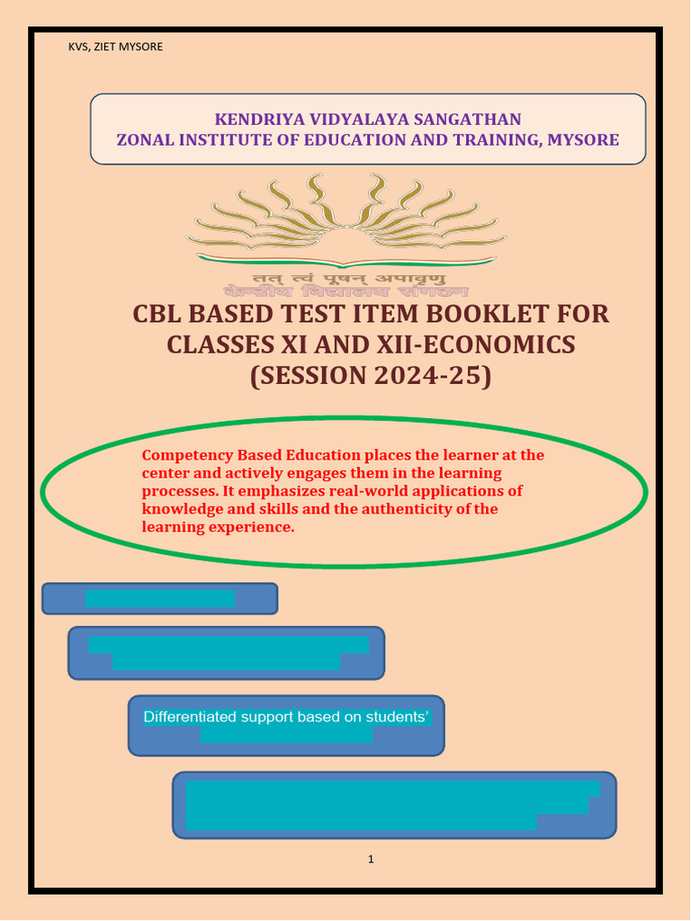Cbl-Eco-Test Items Booklet 241123 101913 | PDF | Statistics ...