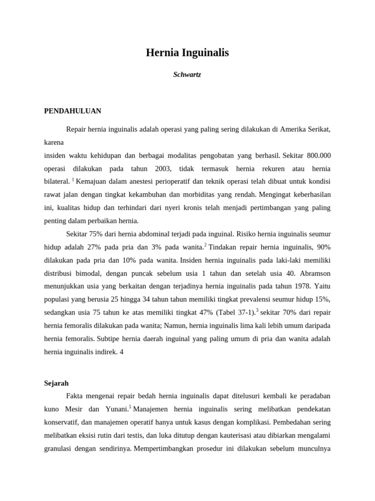 Panduan Lengkap Hernia Inguinalis | PDF