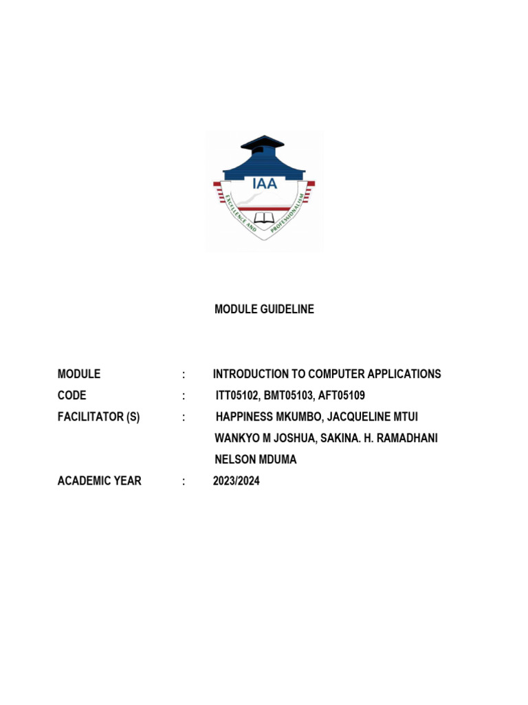 Introduction to Computer Applications | PDF | Microsoft Excel ...
