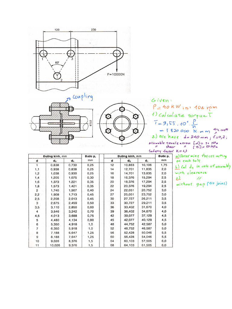Calculating Bolt Dimensions and Forces | PDF | Military Vehicles ...