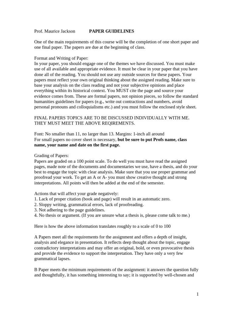 Paper Writing Guidelines for Humanities | PDF | Citation | Note ...