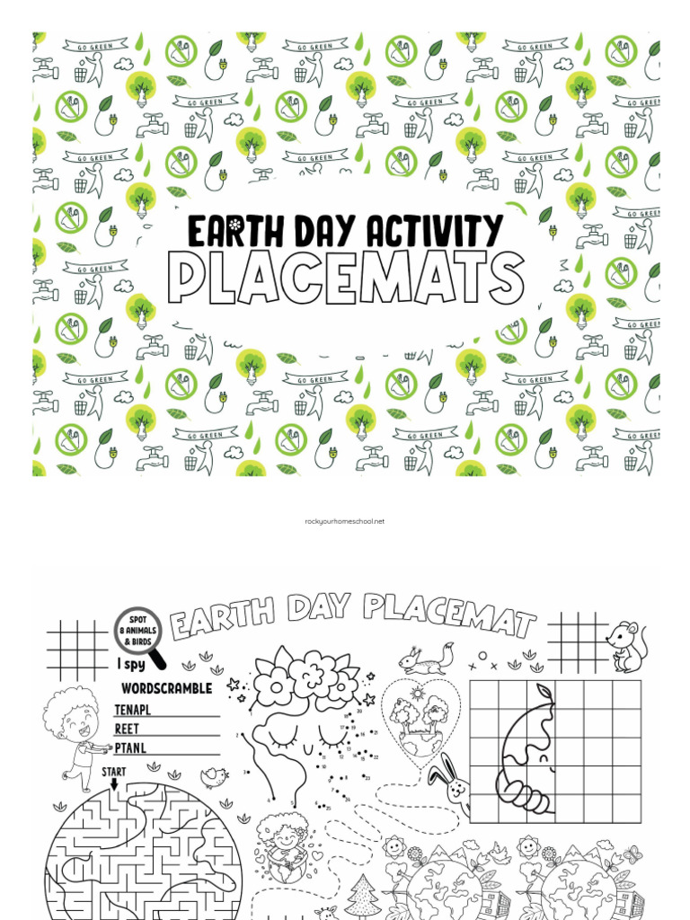 Earth Day Activity Placemat Set | PDF