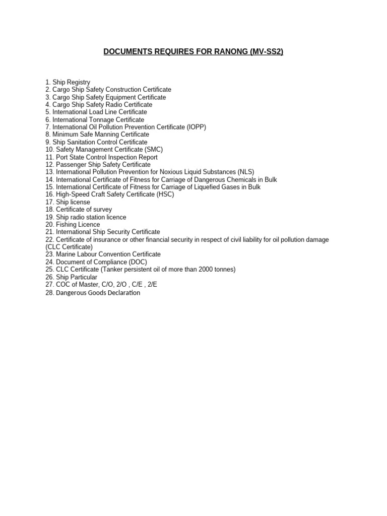 Documents List | PDF