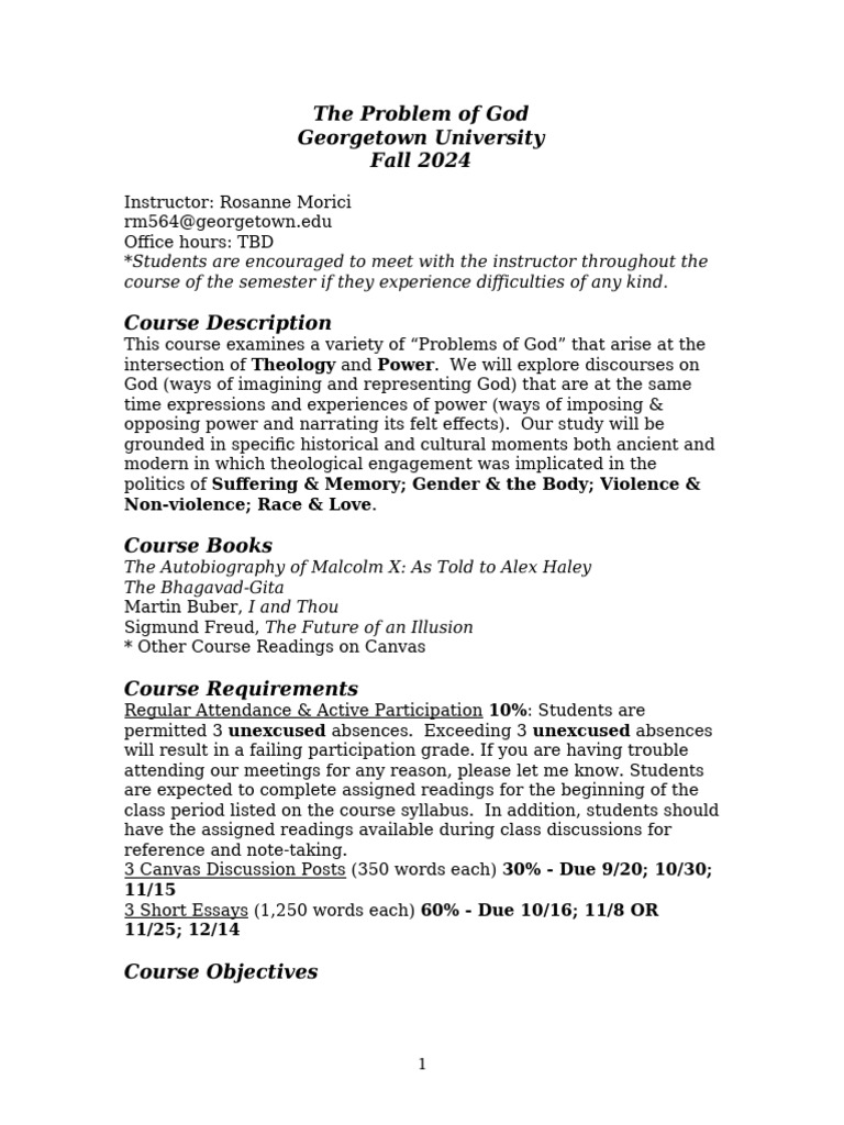 PoG.F24.Syllabus | PDF | Martyr | Bhagavad Gita