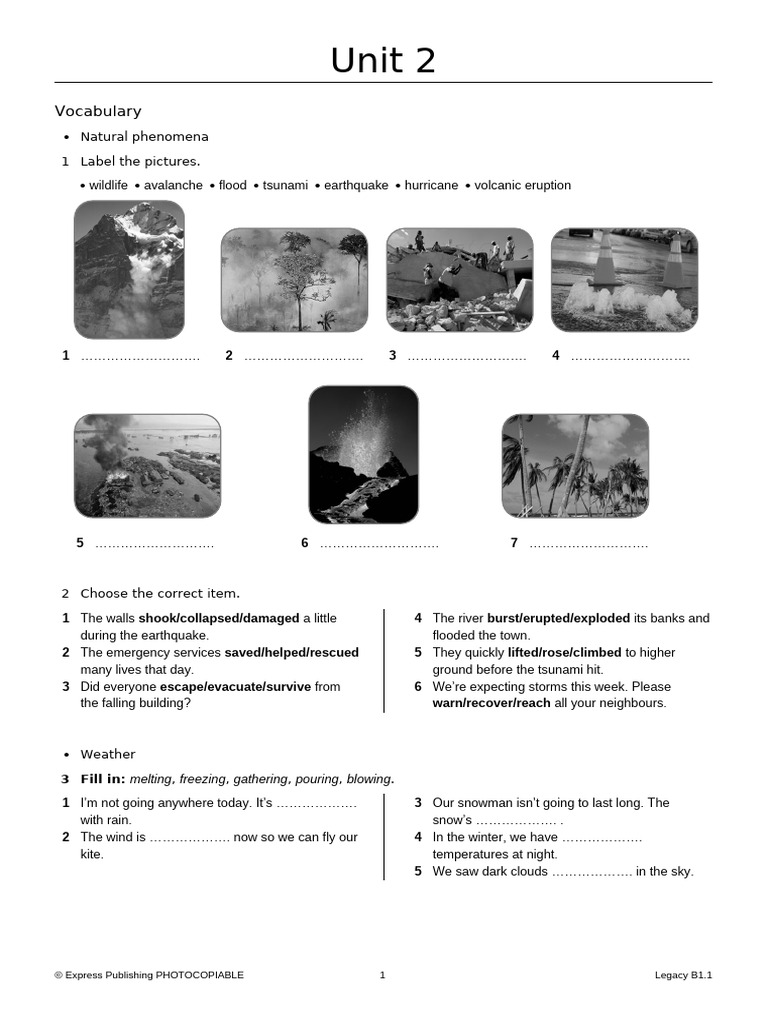 02 Legacy B1_1 Unit 2 | PDF | Volcano | Adverb