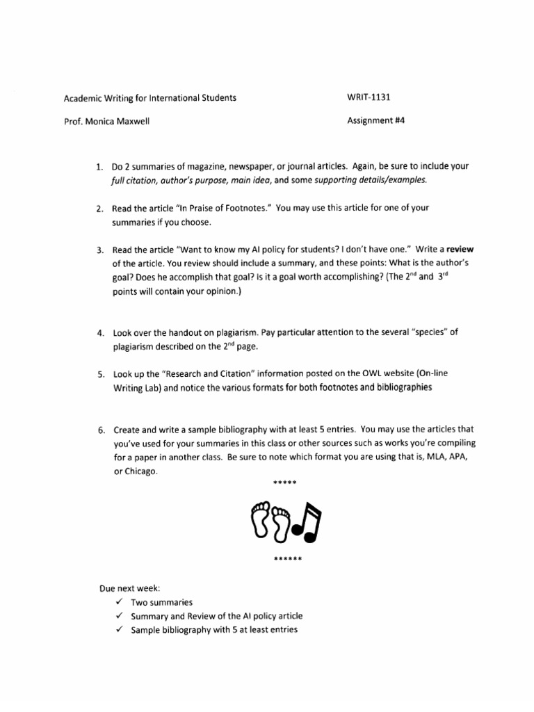Assignment #4 Instructions WRIT-1131 | PDF