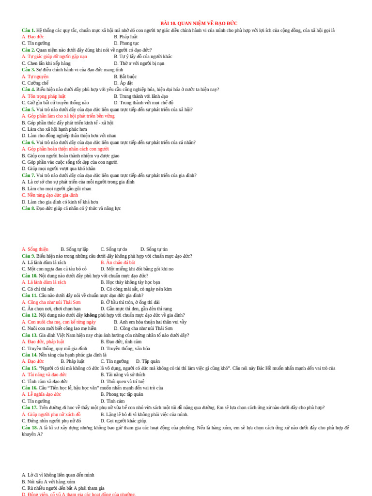 ON-TAP-KIEM-TRA-GIƯA-KÌ-10 GDCD | PDF