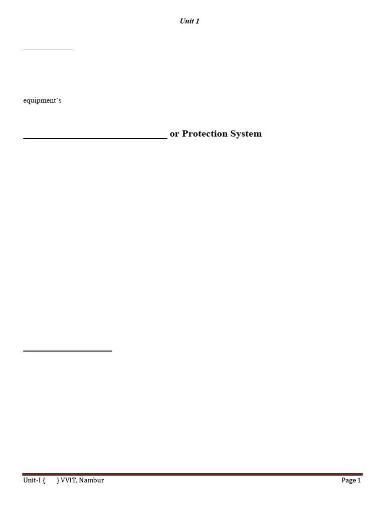 PSP Unit-1 | PDF | Electric Arc | Fuse (Electrical)