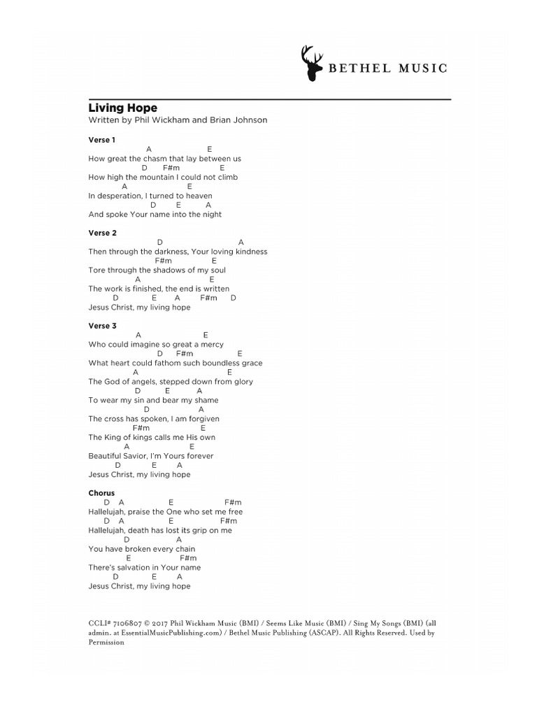 Living Hope Chords and Lyrics | PDF