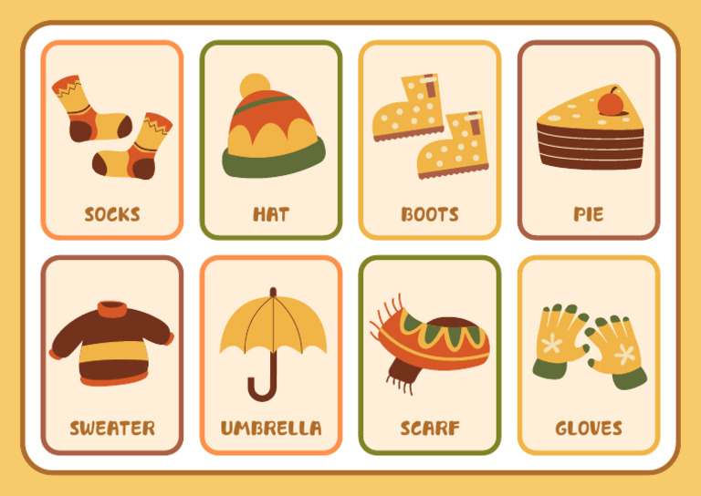 Autumn Clothes Flashcards | PDF