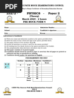 Pre-Mock Physics PP3 2025 Confidential | PDF