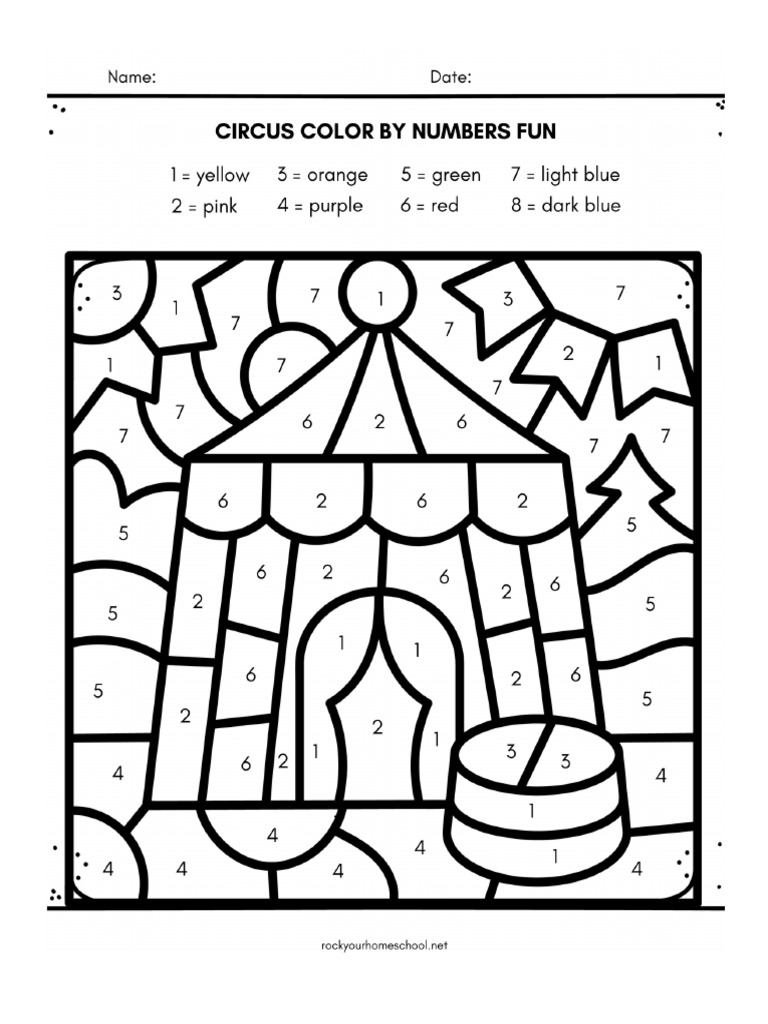 Circus Color by Number Activities Pack | PDF