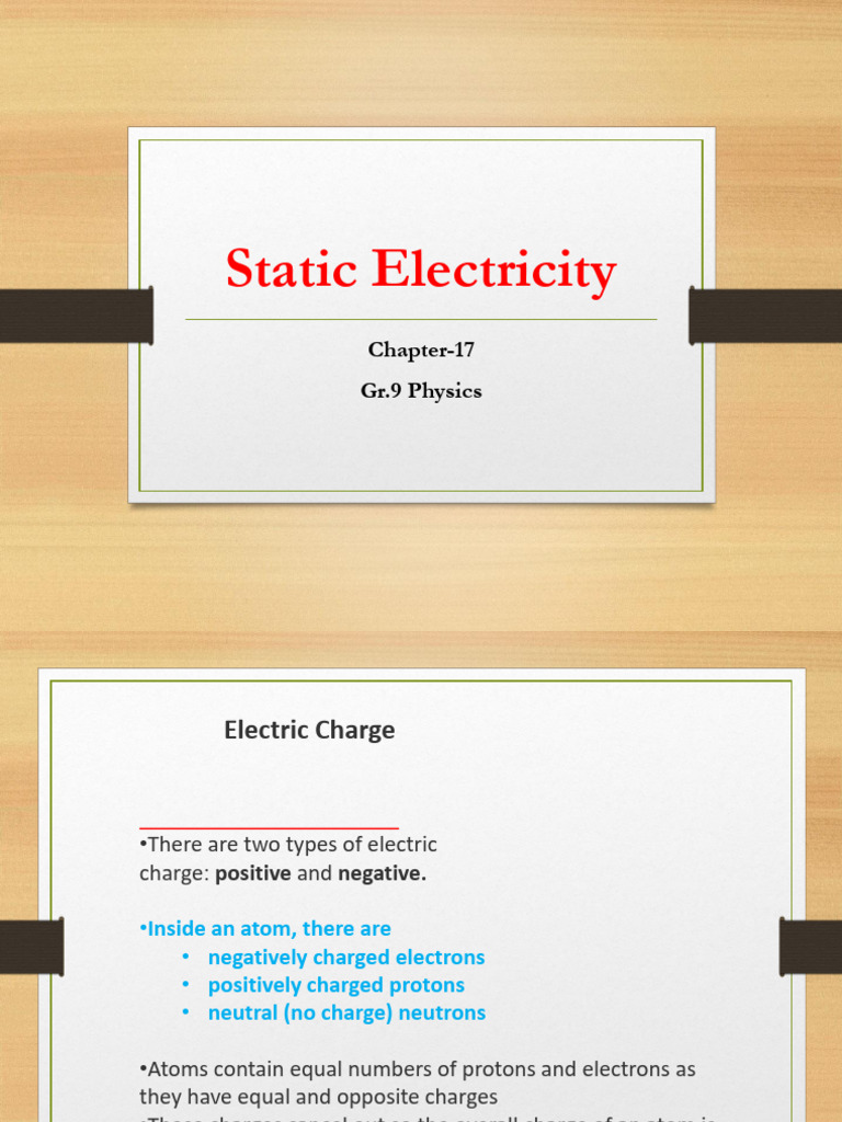 GR 9 Physics Ch-17 Static Electricity 1 | PDF | Electric Charge | Electric Field