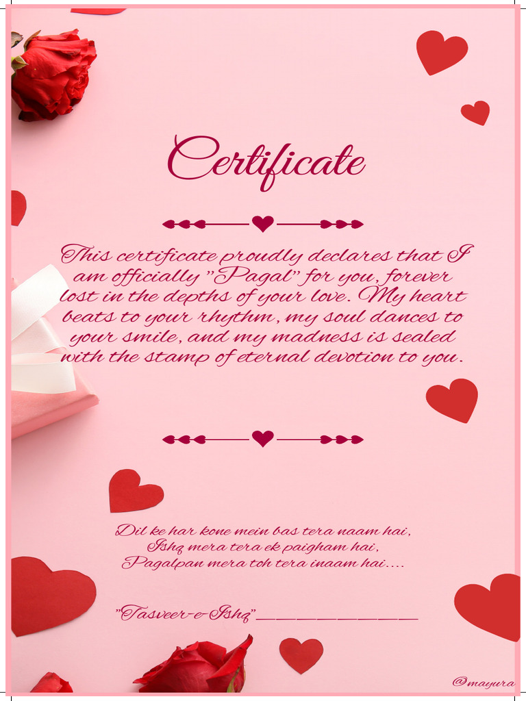 Forever Pagal Love Certificate | PDF