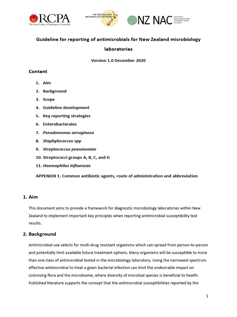 NZ Version Selective Reporting July2021 | PDF | Beta Lactamase | Methicillin Resistant ...
