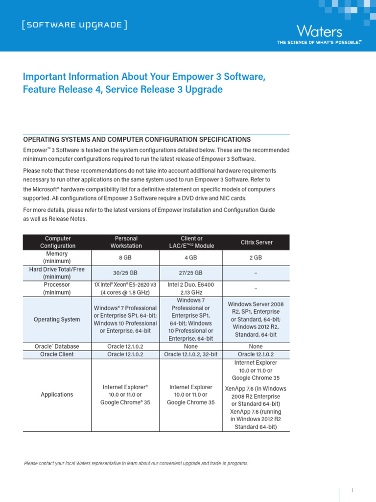 Empower.3 Control System Specification | PDF | Microsoft Windows | 64 Bit Computing