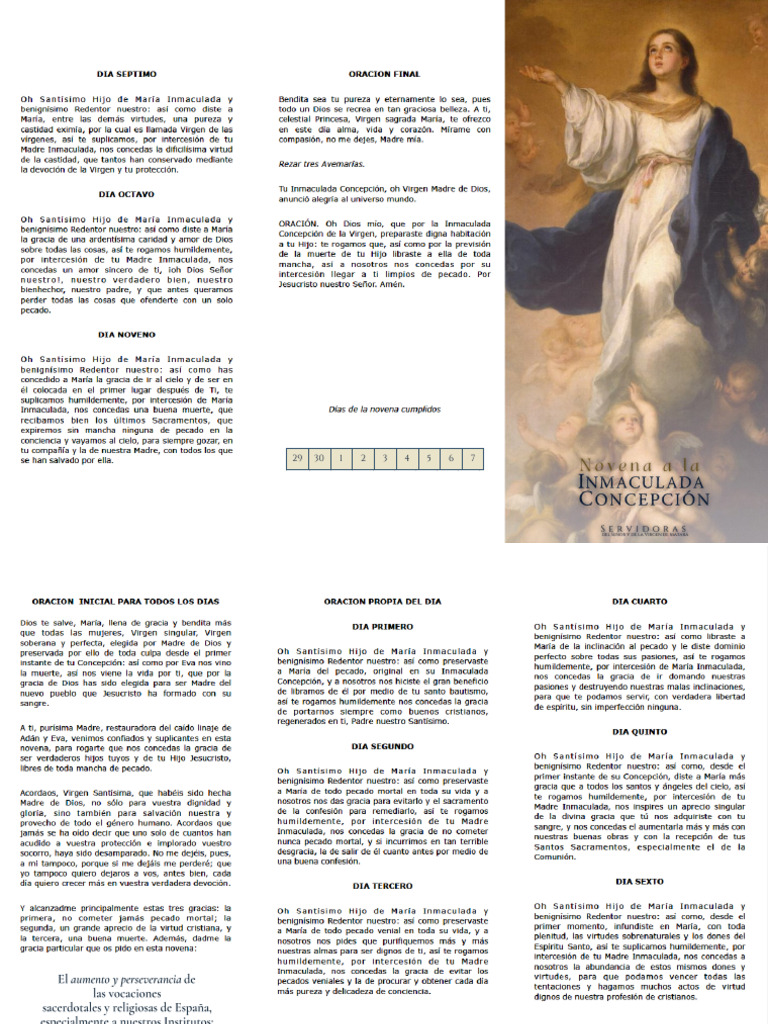 Novena A La Inmaculada Concepcion | PDF