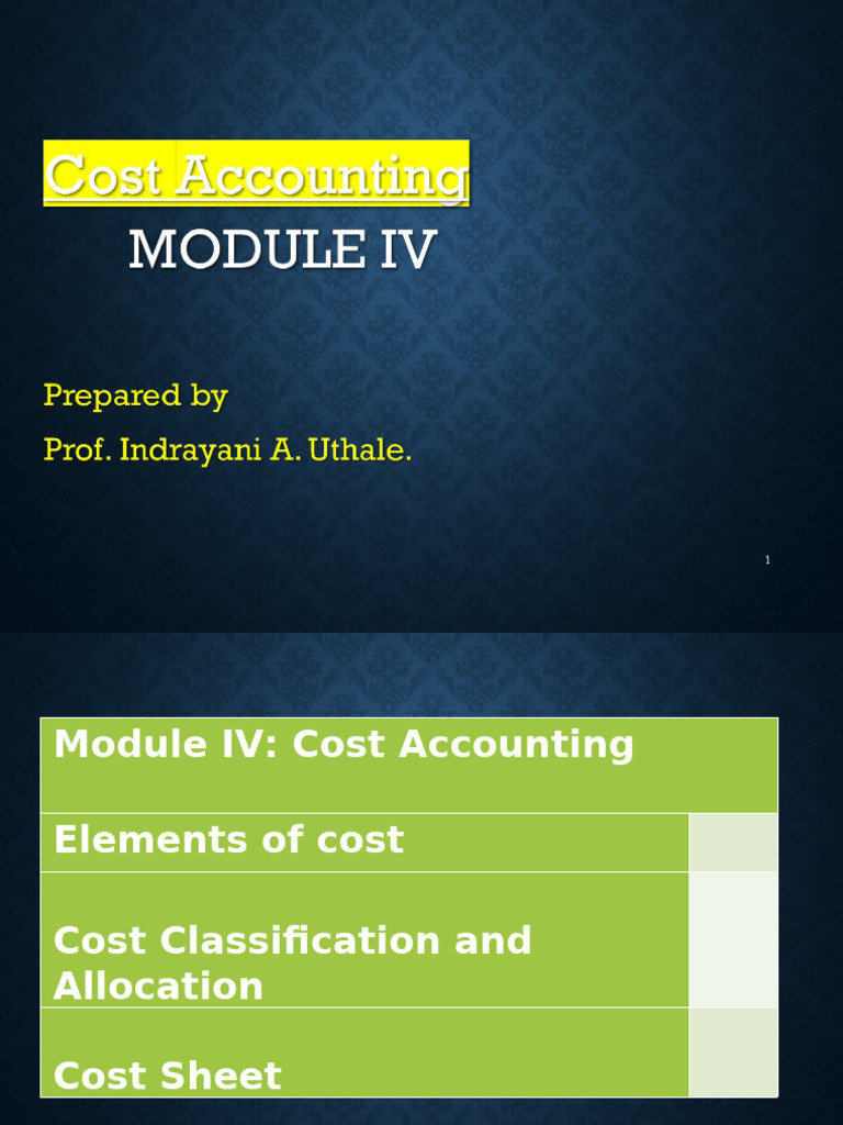 Afm Module 4 Sem I Mba | PDF | Cost Accounting | Cost
