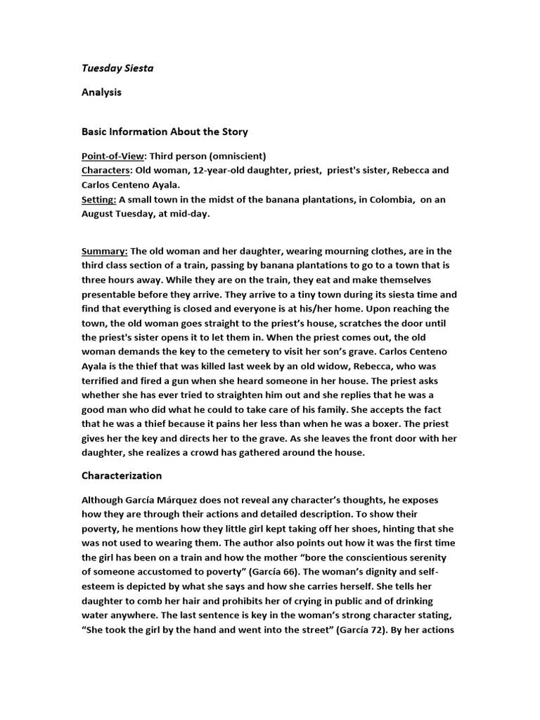 Tuesday Siesta Analysis | PDF