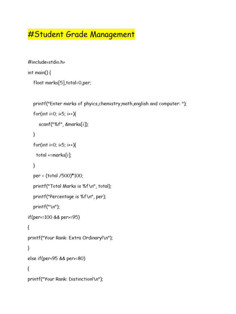 Student Grade Managemen1 | PDF