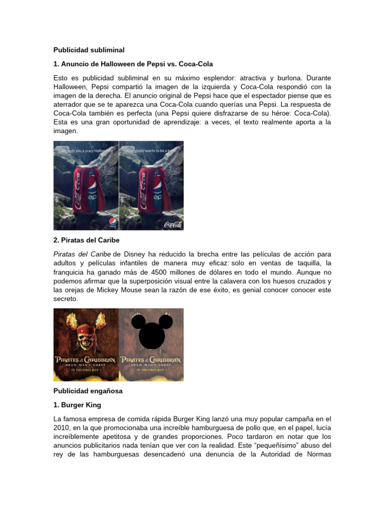 Publicidad Subliminal | PDF | Coca Cola | Publicidad