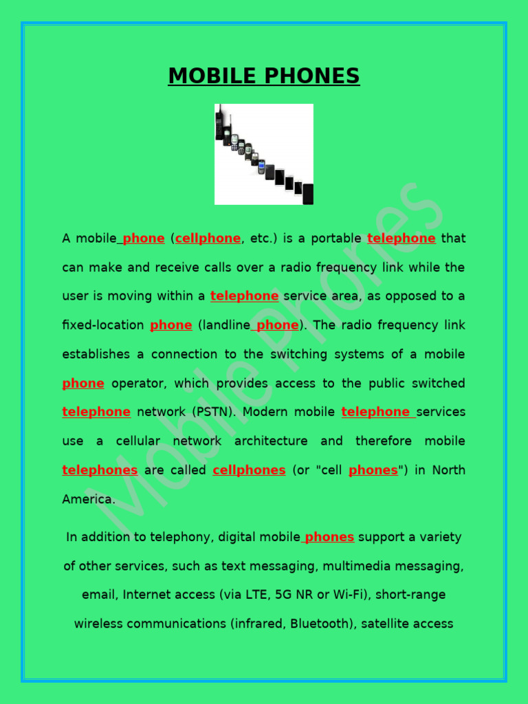 Overview of Mobile Phones and Their Impact | PDF | Mobile Phones ...