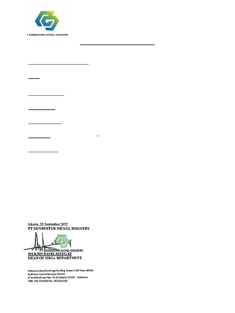 Surat Keterangan Bekerja Renaldi | PDF