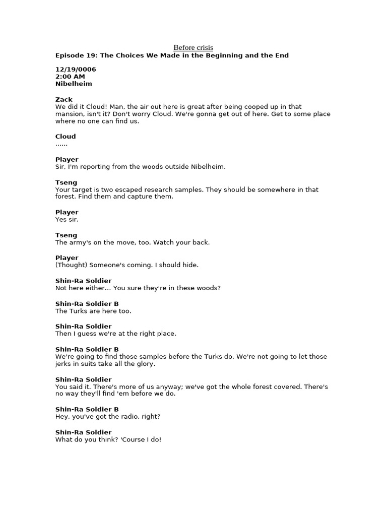 Before Crisis Ingles Cap19 | PDF