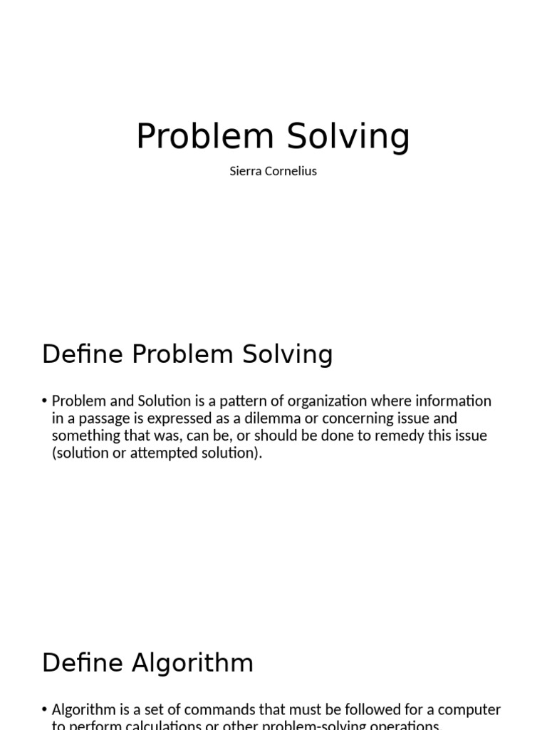 Problem Solving and Algorithms Guide | PDF