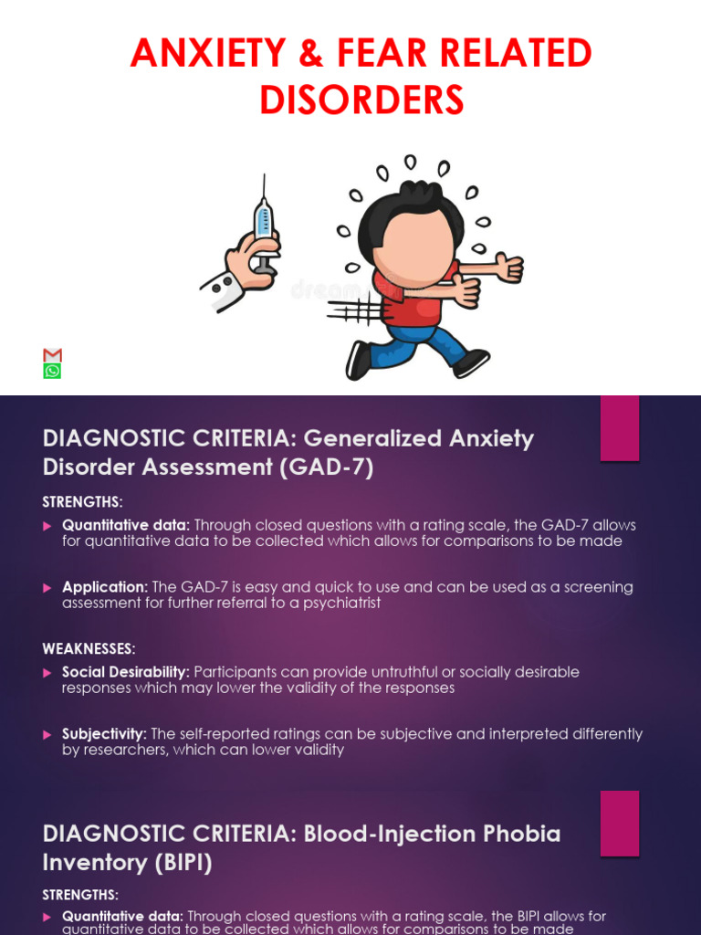 ANXIETY & FEAR RELATED DISORDERS Evaluation | PDF | Phobia ...