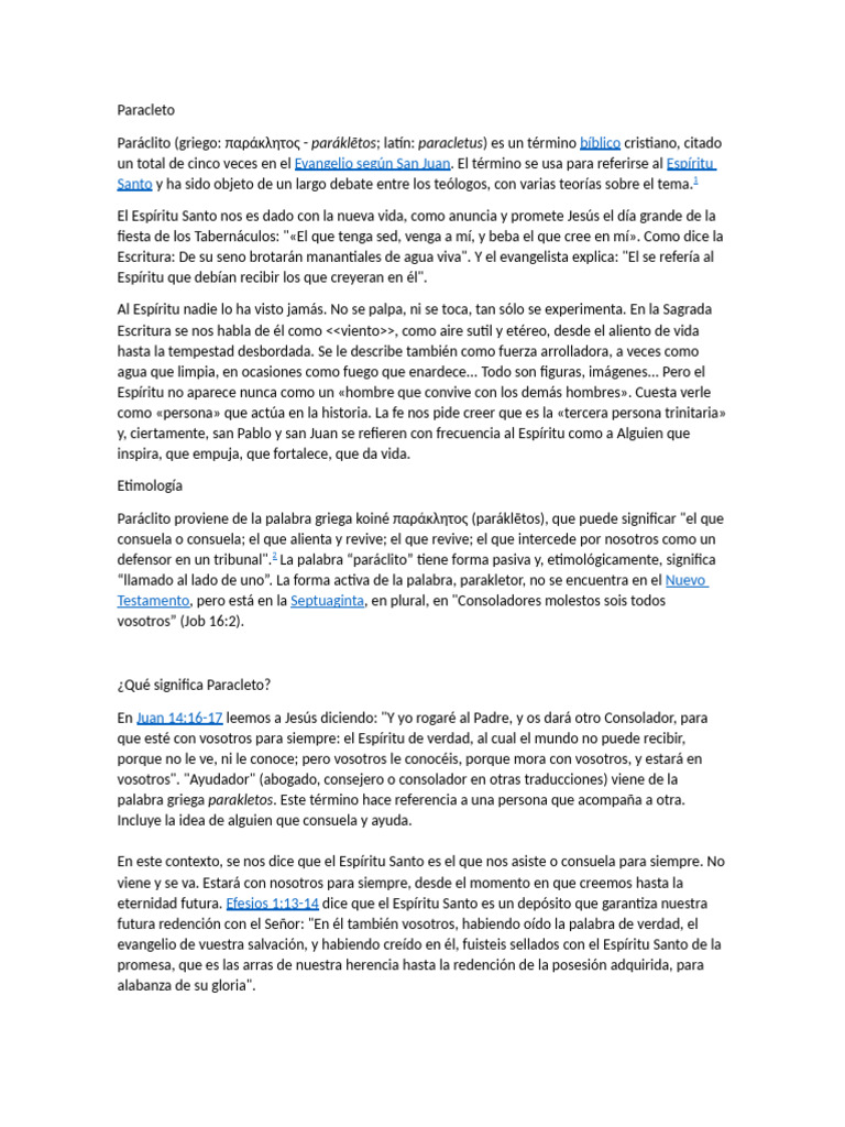 Paracleto | PDF | espíritu Santo | Creencia religiosa y doctrina