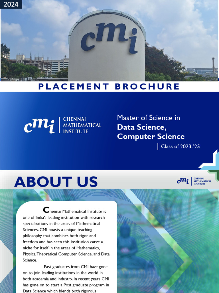 Placement-Brochure-Chennai Mathematical Institute 2023 | PDF | Science ...