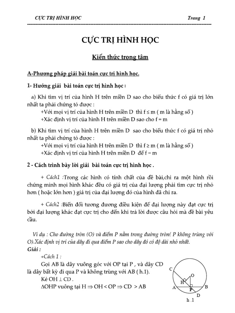 Chuyen de Cuc Tri Hinh Hoc 9 | PDF