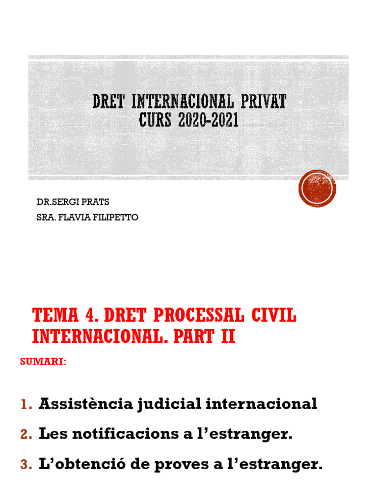 Clase 15-03 TEMA 4. DRET PROCESSAL-PART II | PDF