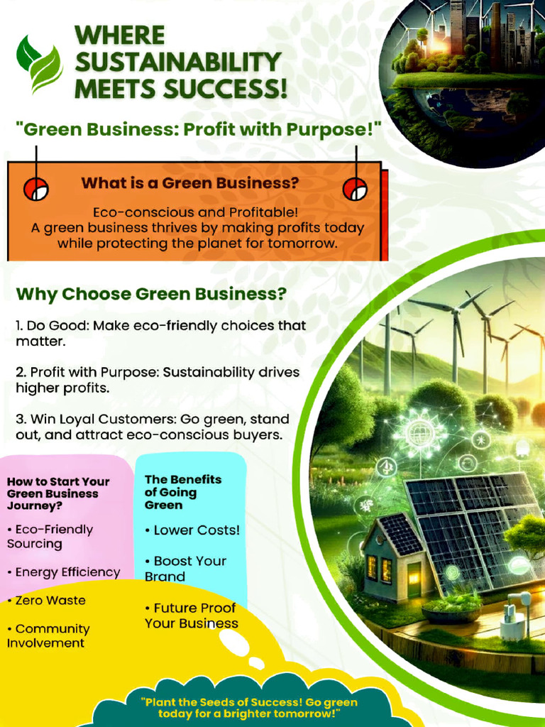 Green Business Profit With Purpose Poster by Saniya Lanjekar | PDF