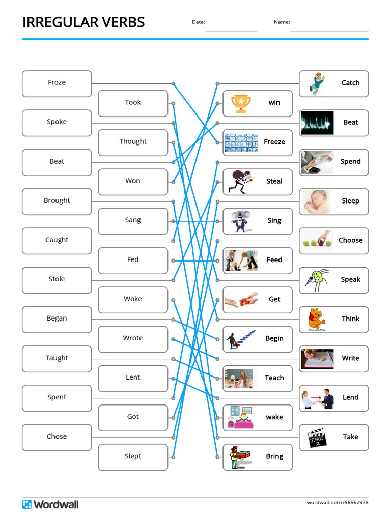 Irregular Verbs Match Up | PDF