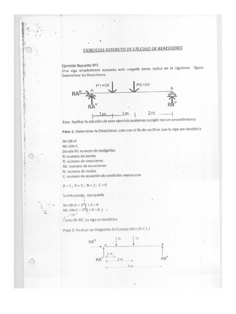 Unidad Iii Ejercicios Resueltos Calculo de Reacciones | PDF