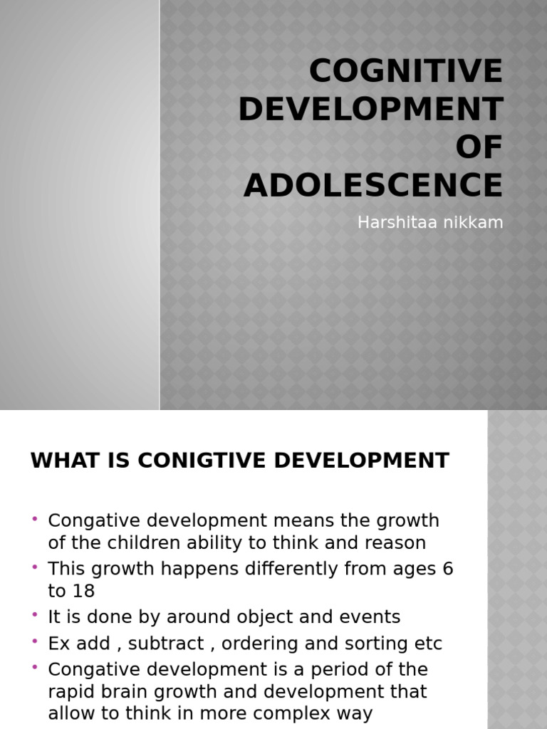 Adolescent Cognitive Development Insights | PDF