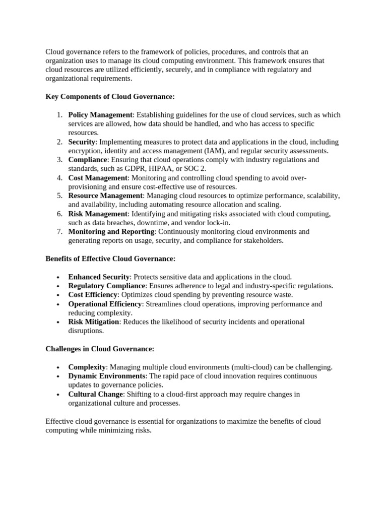 Unit-3-Cloud Governance | PDF | Cloud Computing | Computer Security