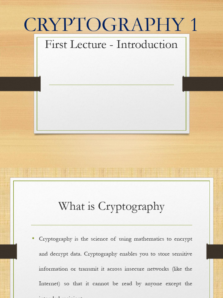 First Lecture - Introduction | PDF | Cryptography | Key (Cryptography)