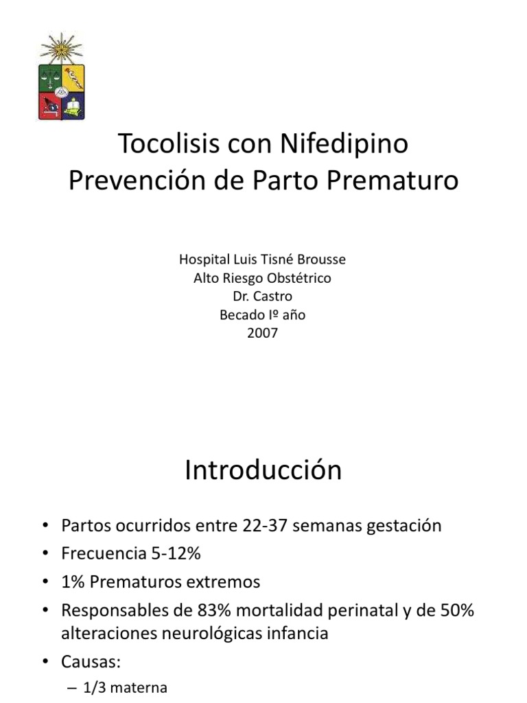 Tocólisis Con Nifedipino | PDF | Salud y bienestar