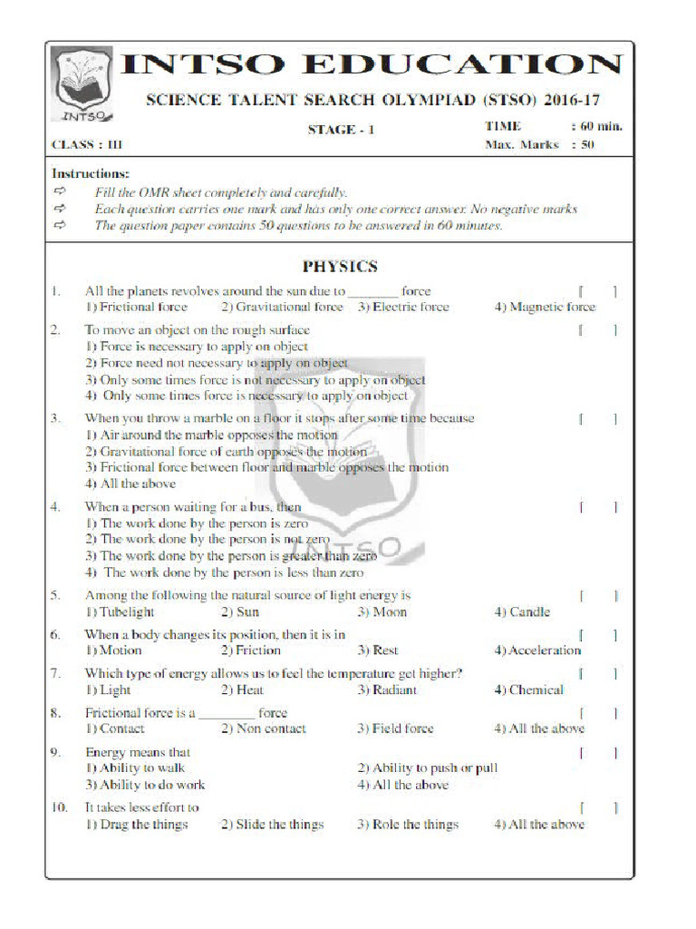STSO Class 3 Print Out | PDF