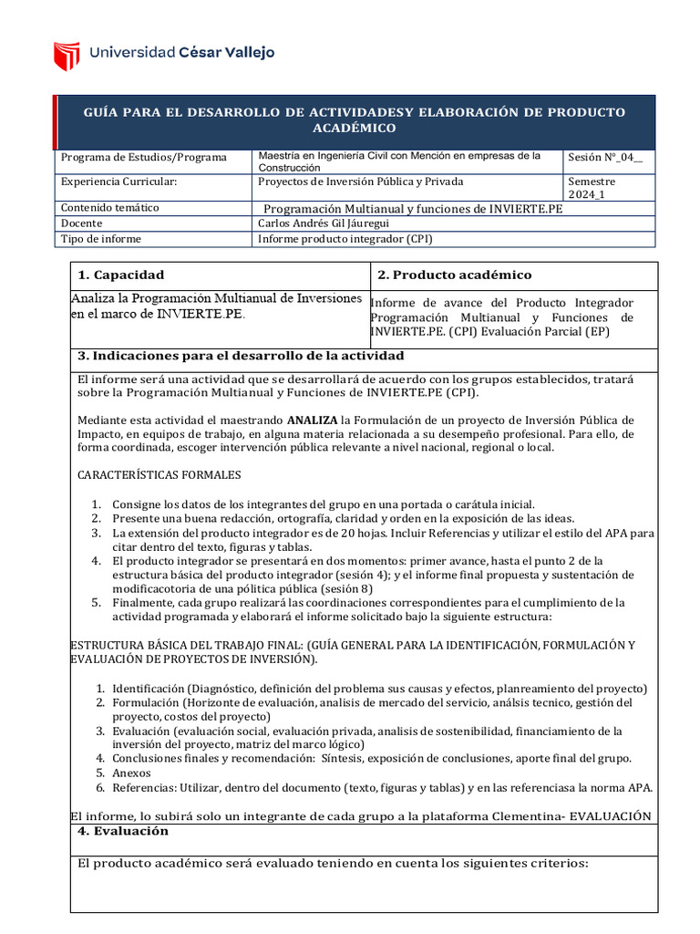 Guía de Actividades 4 | PDF | Evaluación