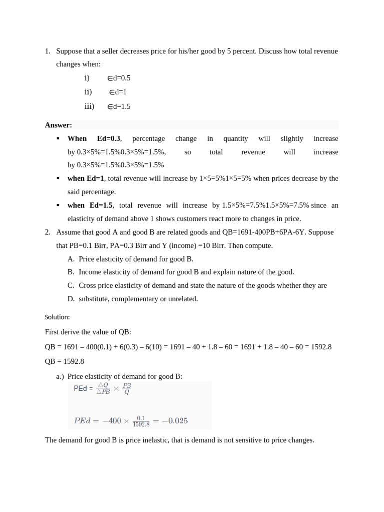 Econ Ass | PDF | Elasticity (Economics) | Government Budget Balance